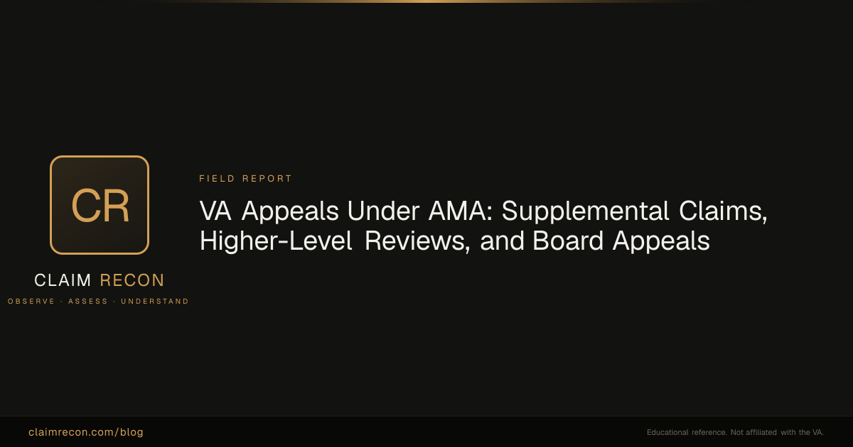 VA Appeals Under AMA: Supplemental Claims, Higher-Level Reviews, and ...